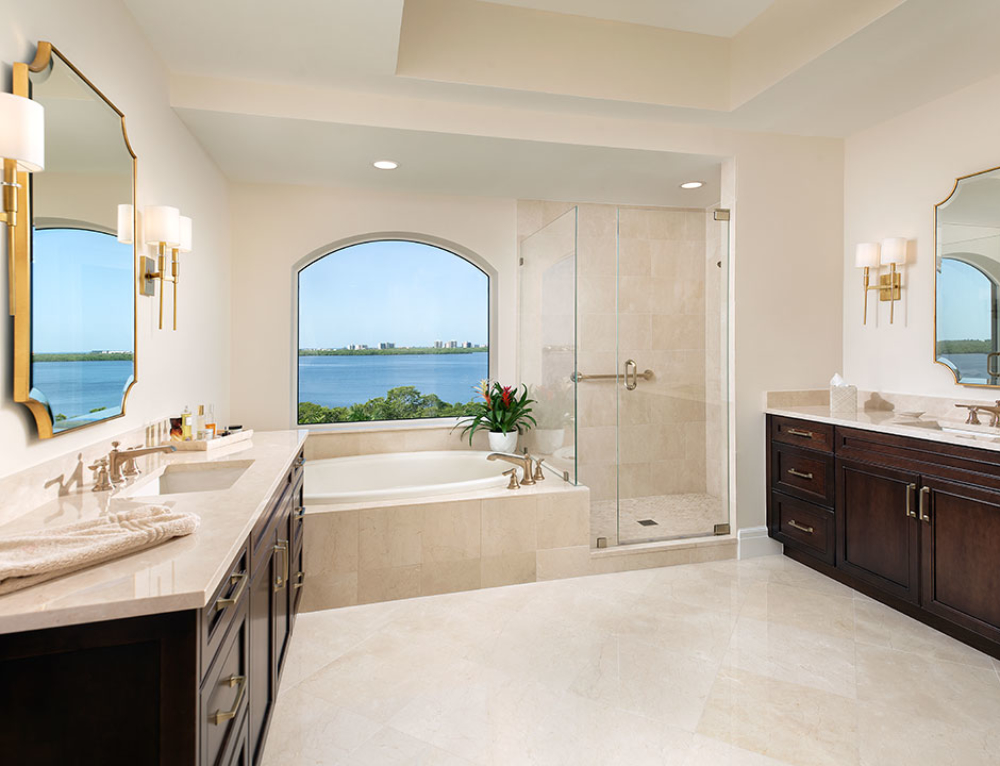 Contemporary Condo Bathroom Remodel in Naples, FL - Gulf Shore Blvd.